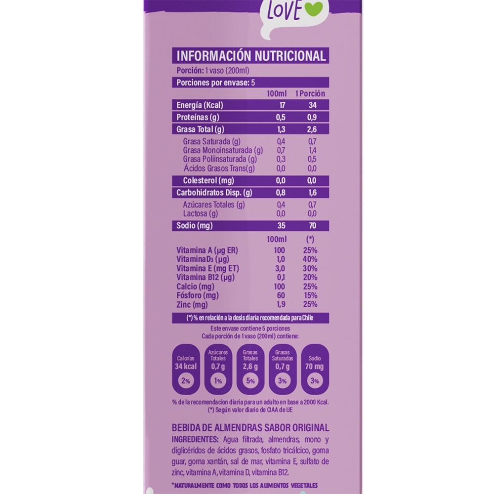 Almendra sin azúcar 1L - 12u – vilay cl